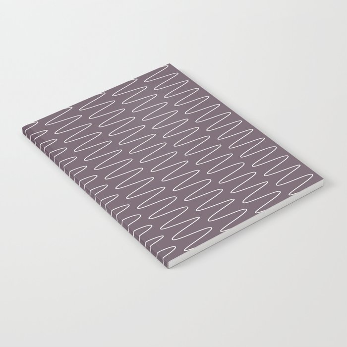 Curved Line Art in Dark Plum Notebook by apricot+birch | Society6