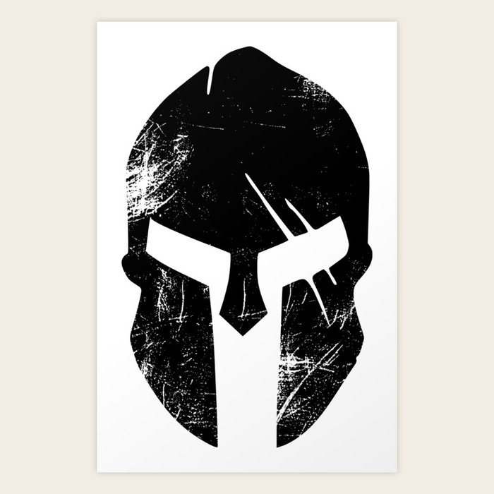 Sparta Helmet black Art Print by RPHDesigns | Society6