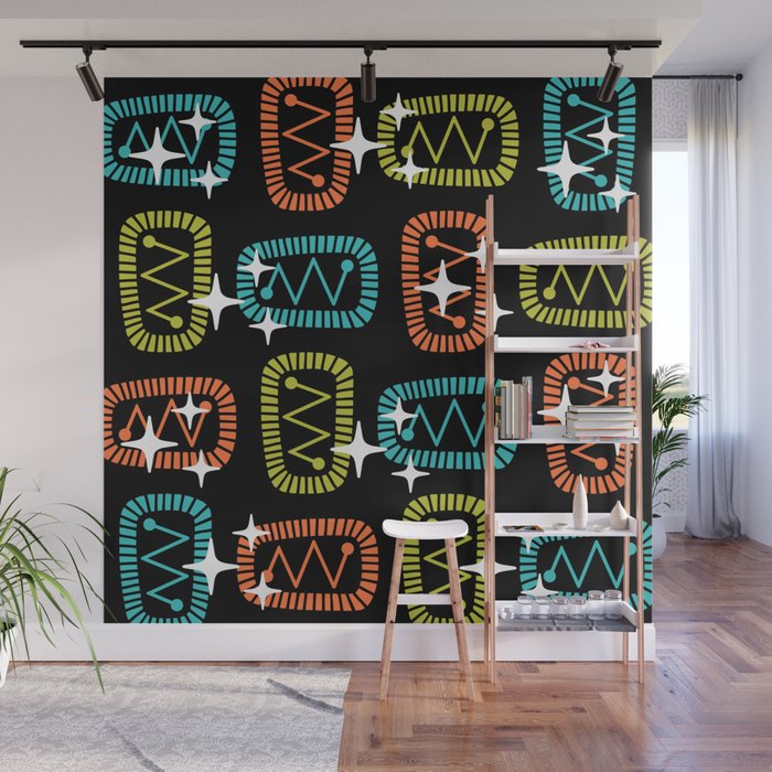 Mid Century Modern Atomic Radar 221 Wall Mural by Tony Magner | Society6