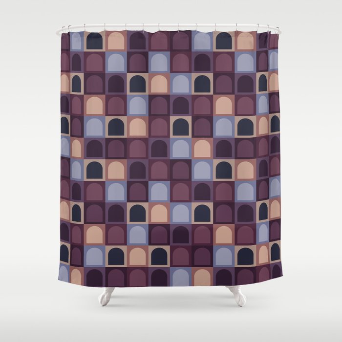 Checkered Arch Pattern VIII Shower Curtain by colour poems | Society6