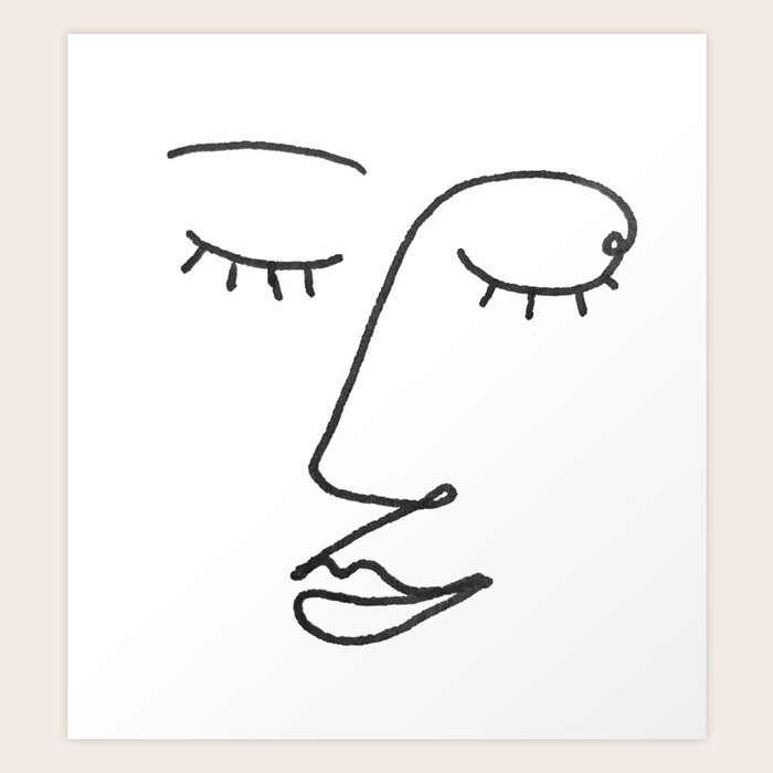 Black Pen Face Drawings