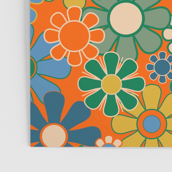 70s groovy flower pattern