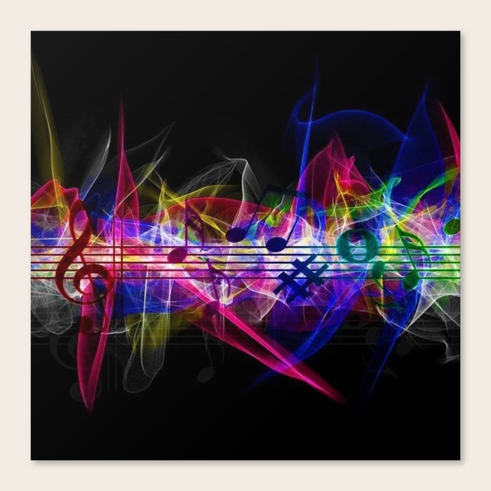 Colorful musical notes and scales artwork Canvas Print by Jeanpaul ...