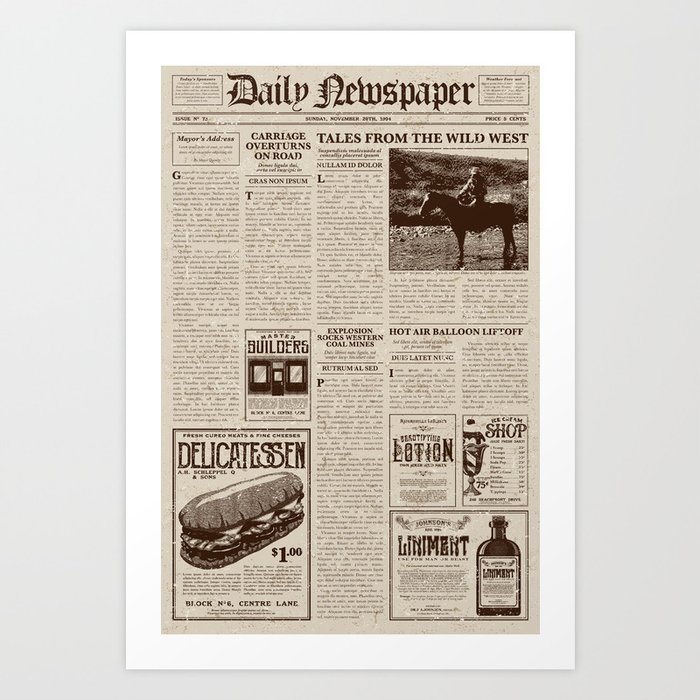 Old Newspaper Front Page