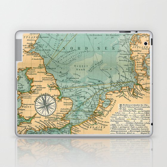 Vintage North Sea Viking & Norse Routes Map (1906) Laptop & iPad Skin ... Vintage North Sea Viking & Norse Routes Map (1906) Laptop & iPad Skin ...