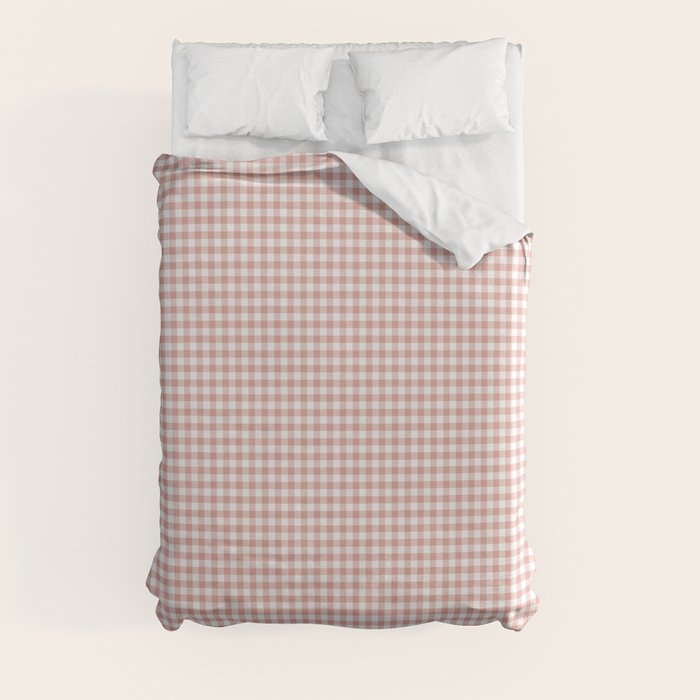 pink check bedding set