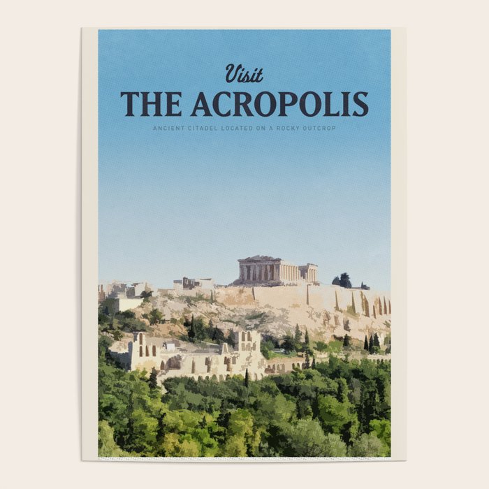 Visit The Acropolis Poster by Mercury Club | Society6