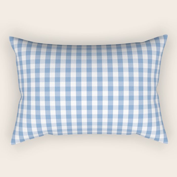 Classic Pale Blue Pastel Gingham Check Rectangular Pillow by PodArtist ...