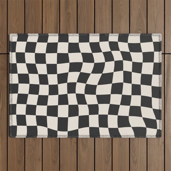 wavy checkered pattern rug