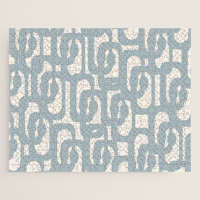 Mod Loops - Mid Century Modern Pattern in Light Blue-Gray and Cream ...