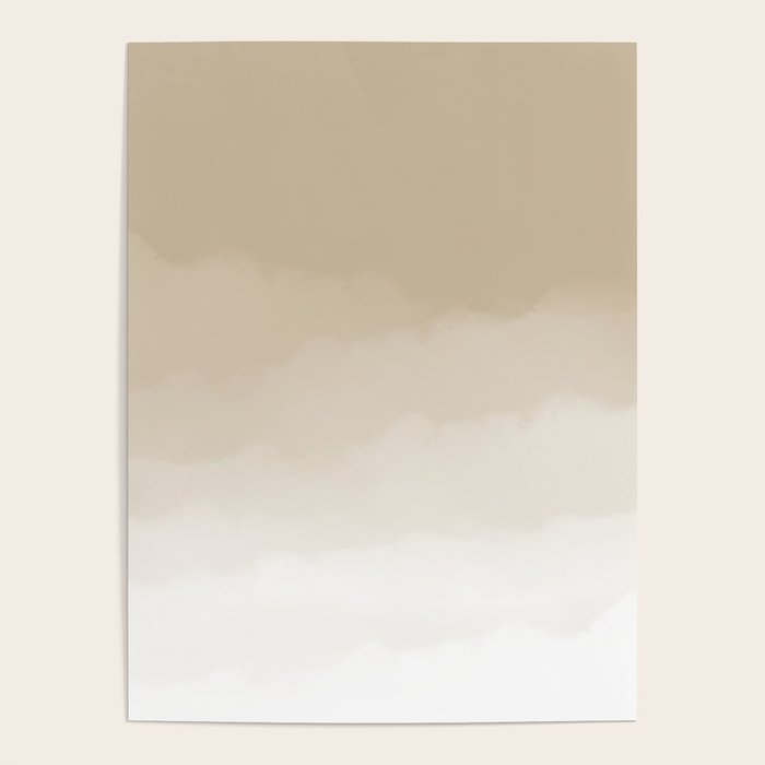 Tan Watercolor Ombre (tan/white) Poster by Design Minds Boutique | Society6