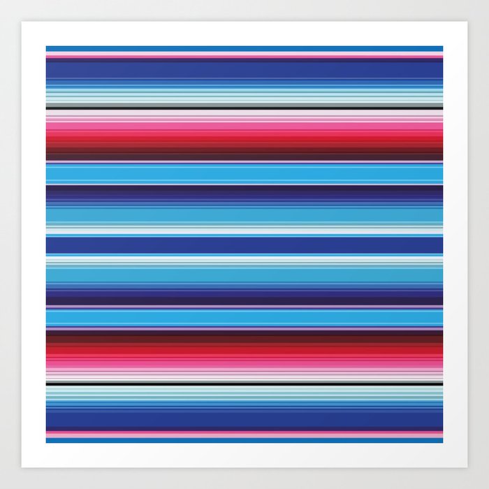 Blue and red Serape Saltillo Mexican sarape blanket vibrant zerape ...