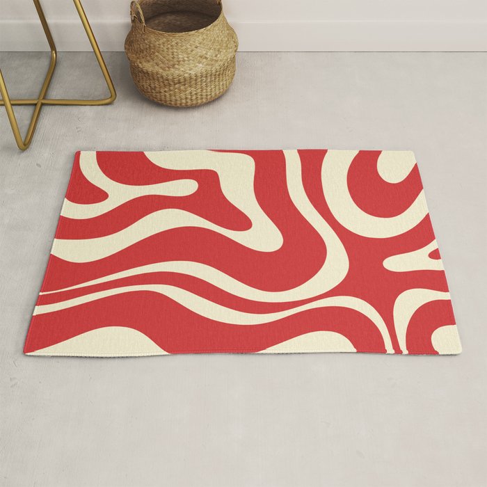 red abstract rug