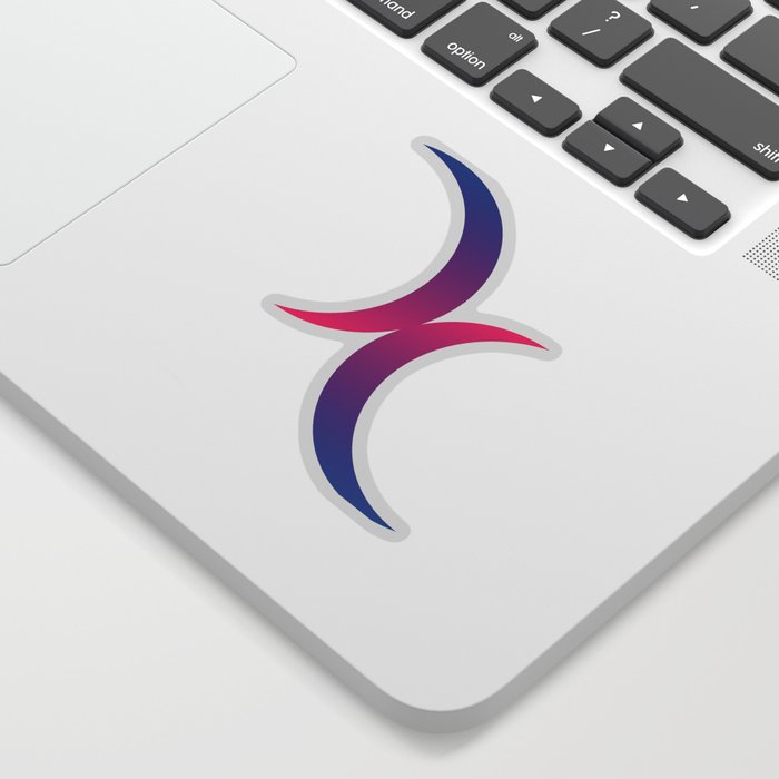 Double Crescent Moon Bisexual Pride Symbol Sticker By The Arts Society6