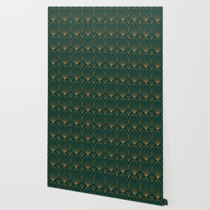 emerald green pattern wallpaper