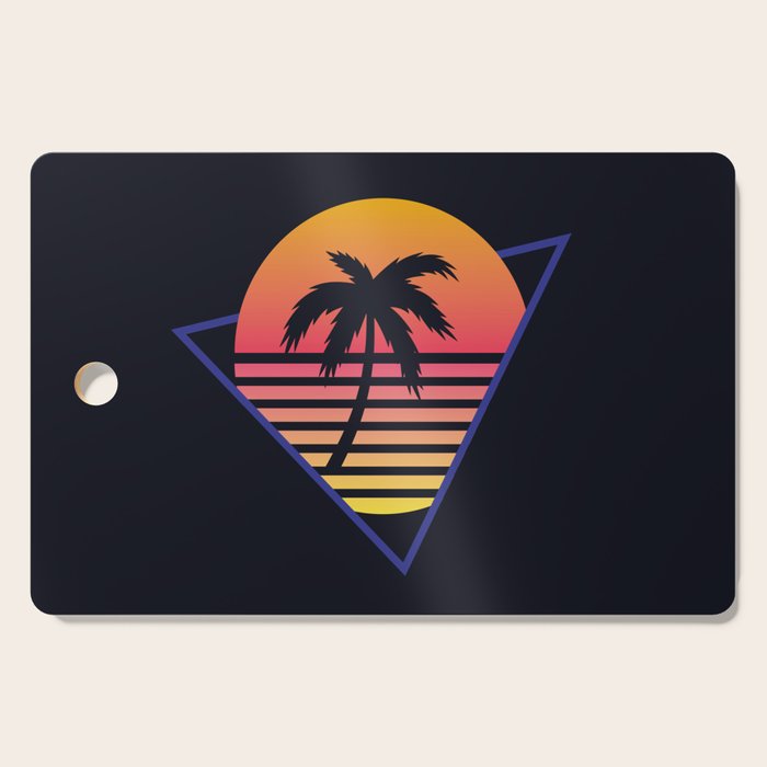 Retrowave sunset 3 / 80s - 90s Retro Cutting Board by Studio Memphis ...