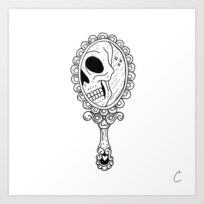 Vintage Hand Mirror Tattoo