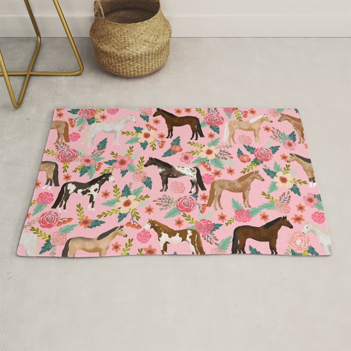 patterned rugs horse