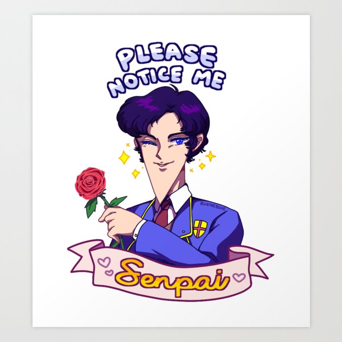 Senpai by bluethebone Art Print by bluethebone | Society6