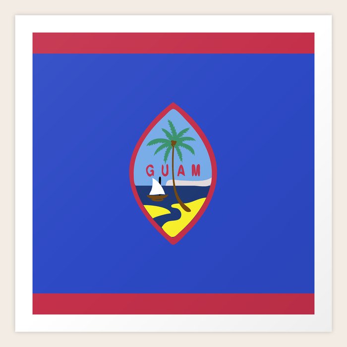 Guam flag emblem Art Print by Textures | Society6