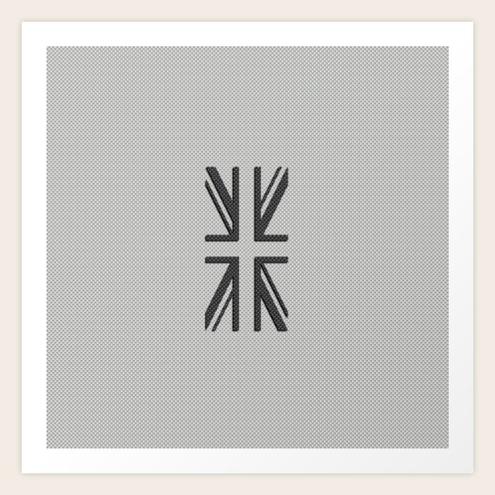 Union Jack Black And White Square