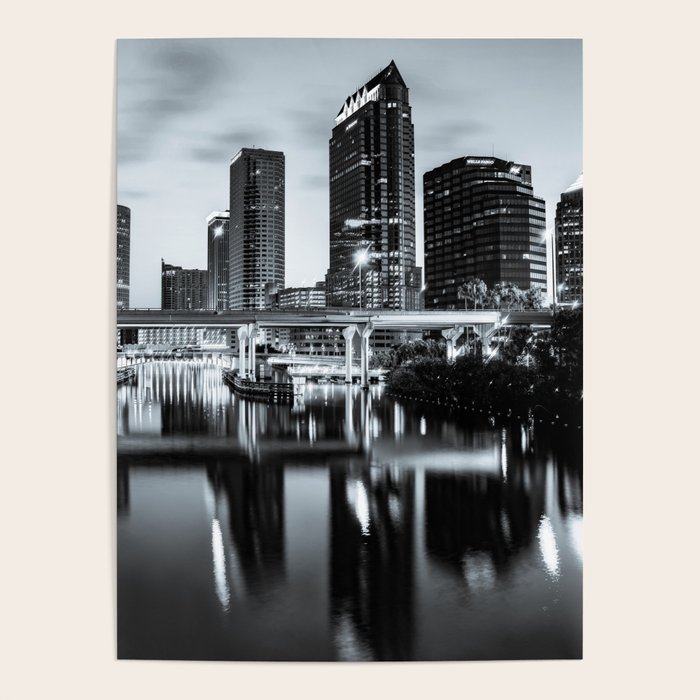 Tampa Skyline Over Selmon Expressway in Selenium Poster by Gregory ...