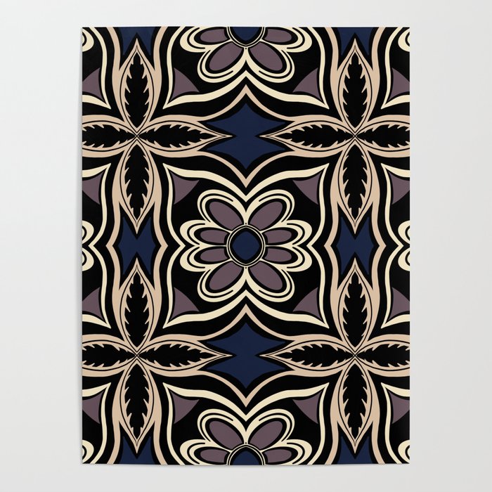 Elegant retro flower pattern Poster by Suneldesigns | Society6