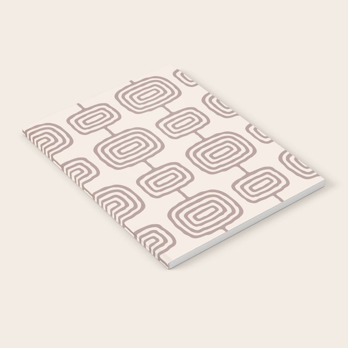 Mid Century Modern Atomic Rings Pattern Beige 3 Notebook by Tony Magner ...