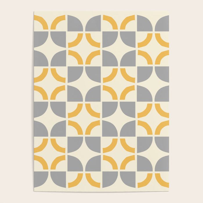 Mid Century Modern Circle and Square Pattern 224 Poster by Tony Magner ...