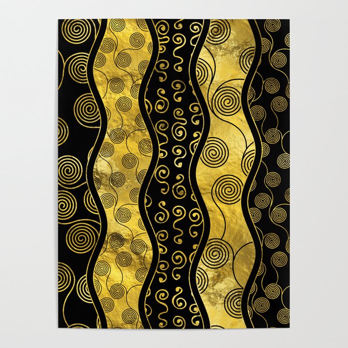 Luxury Black and Gold African Pattern Poster by Creativemotions | Society6