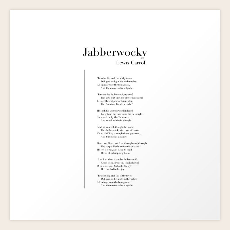 Lewis Carroll Jabberwocky