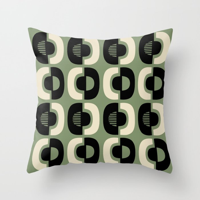 green geometric pattern cushion
