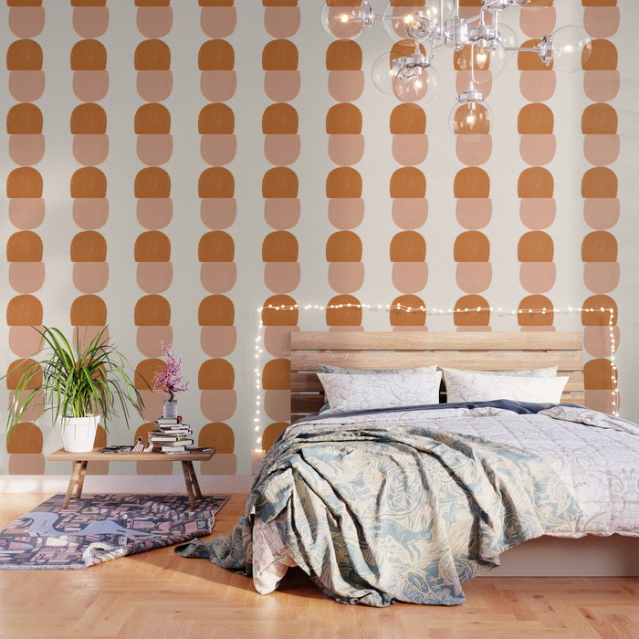 terracotta patterned wallpaper