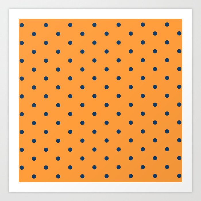 Orange And Blue Background Polka Dots
