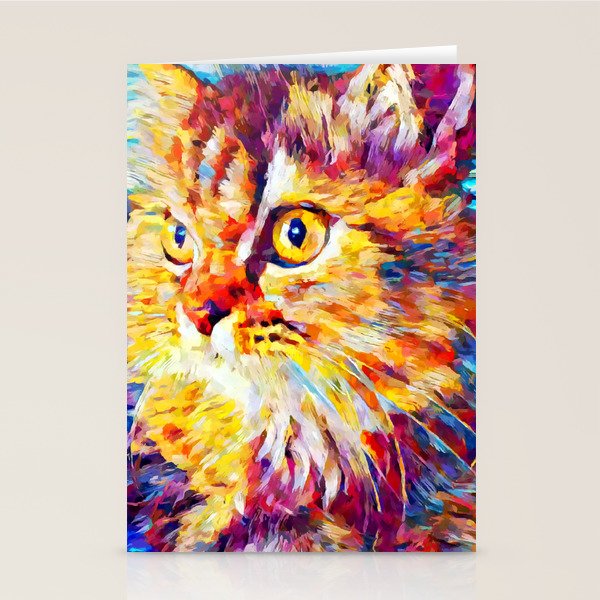 Maine Coon 2 Stationery Cards by Chris Butler | Society6