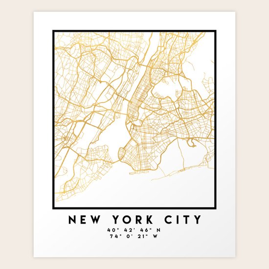 NEW YORK CITY NEW YORK CITY STREET MAP ART Art Print by deificus Art ...