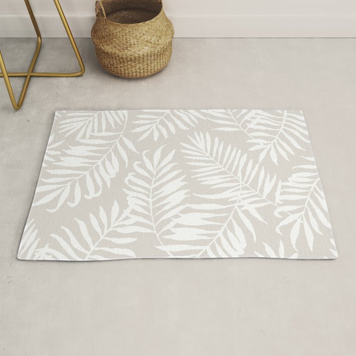 palm leaf pattern rug