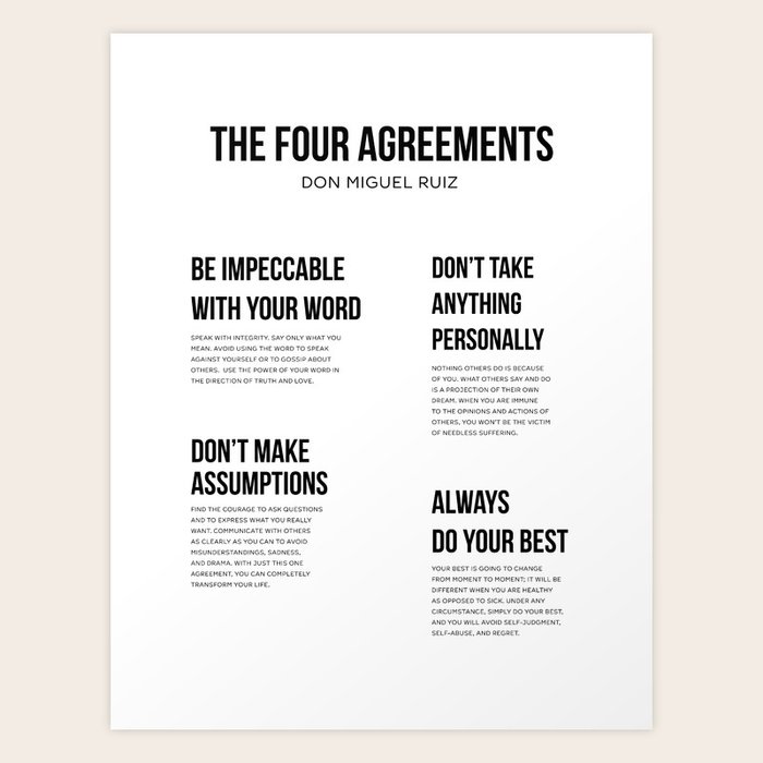 The Four Agreements 2 Art Print by The Art of the Pause | Society6
