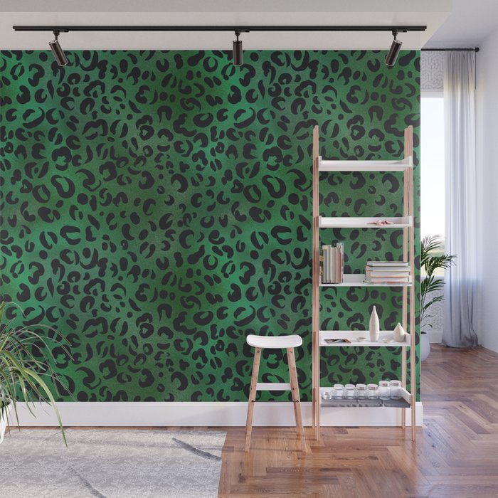 Lime Green Leopard Print Background