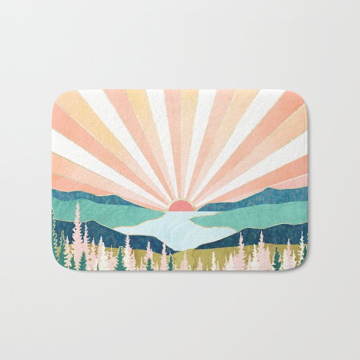 sunset bath mat