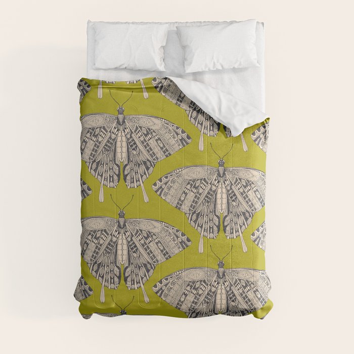 swallowtail butterfly citron basalt Comforter by Sharon Turner | Society6