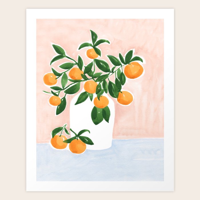 orange tree print