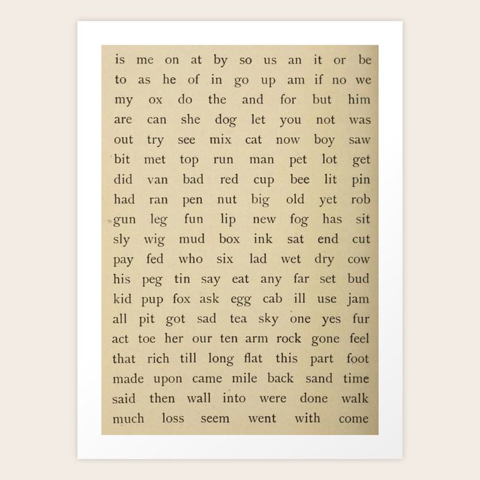 Vintage Words Art Print by Blue Specs Studio | Society6