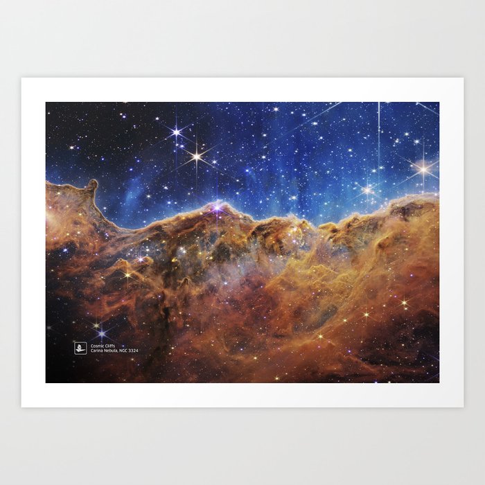 Cosmic Cliffs, Carina Nebula, NGC 3324 (James Webb/JWST) — space poster ...