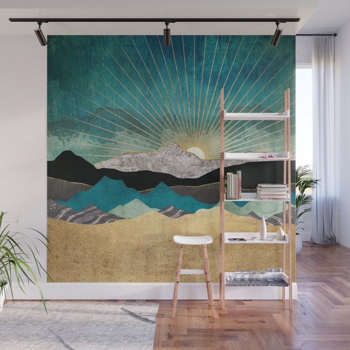 peacock feature wall