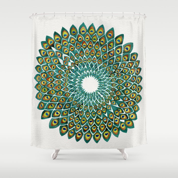 Peacock Mandala Shower Curtain By Cat Coquillette Society6