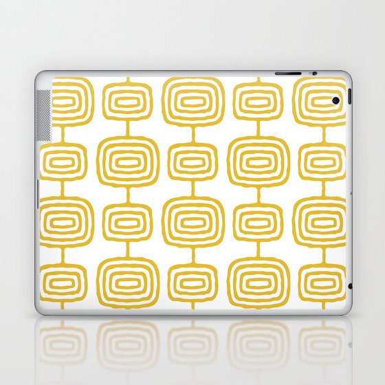 Mid Century Modern Atomic Rings Pattern Mustard Yellow 3 Laptop & iPad ...