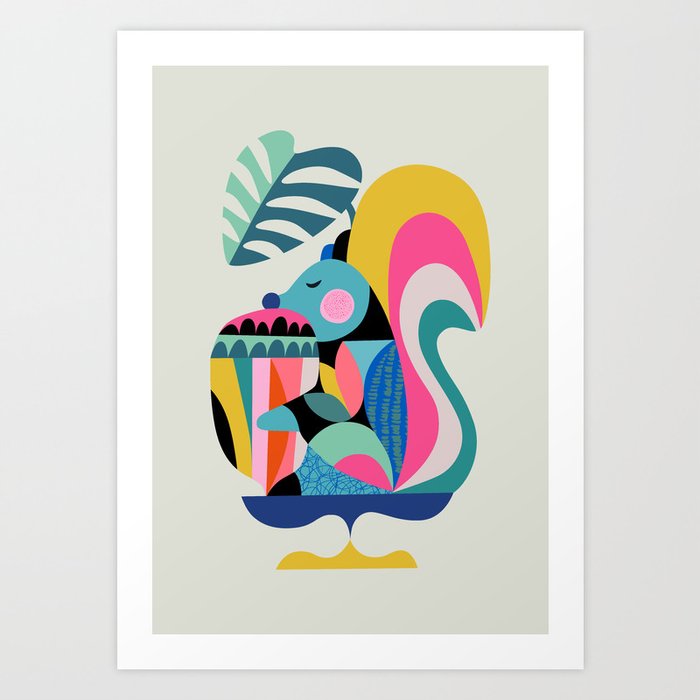 squirrel art print