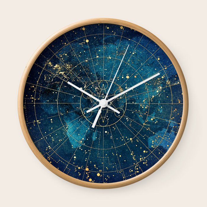 Star Map :: City Lights Wall Clock by jenny lloyd pictures | Society6