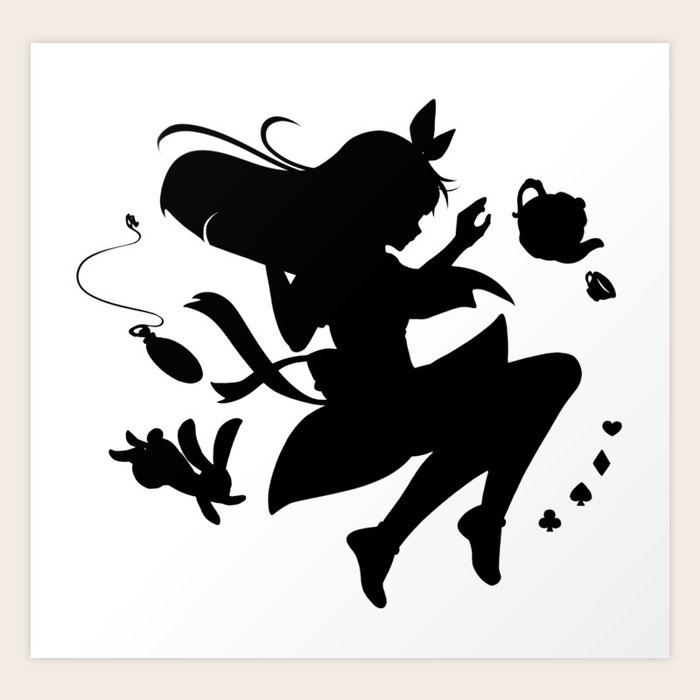 Alice Im Wunderland Silhouette Fallen